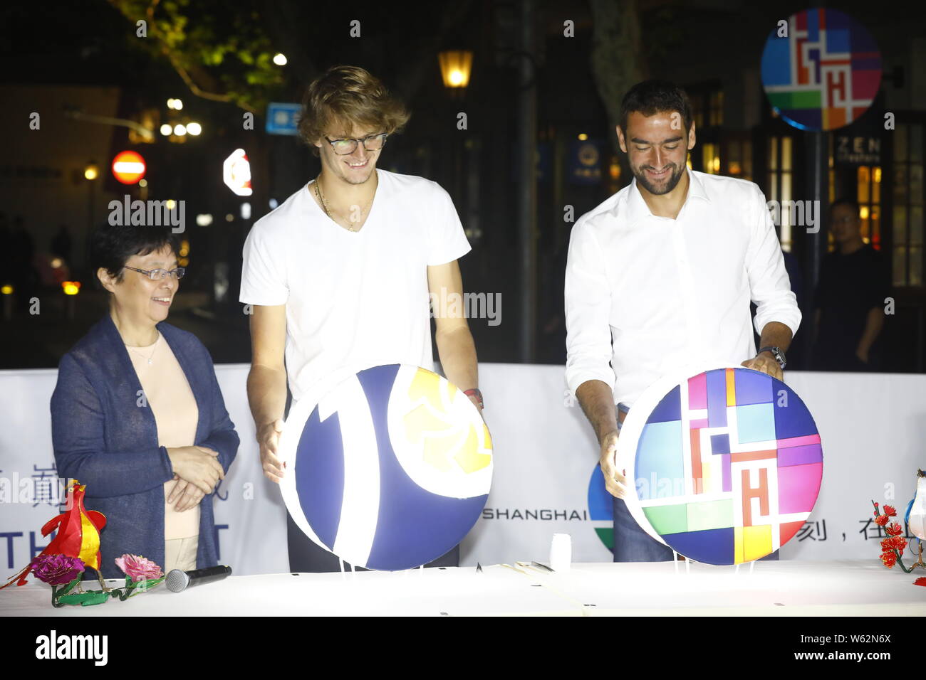 German tennis player Alexander Zverev, left, and Croatian tennis player ...