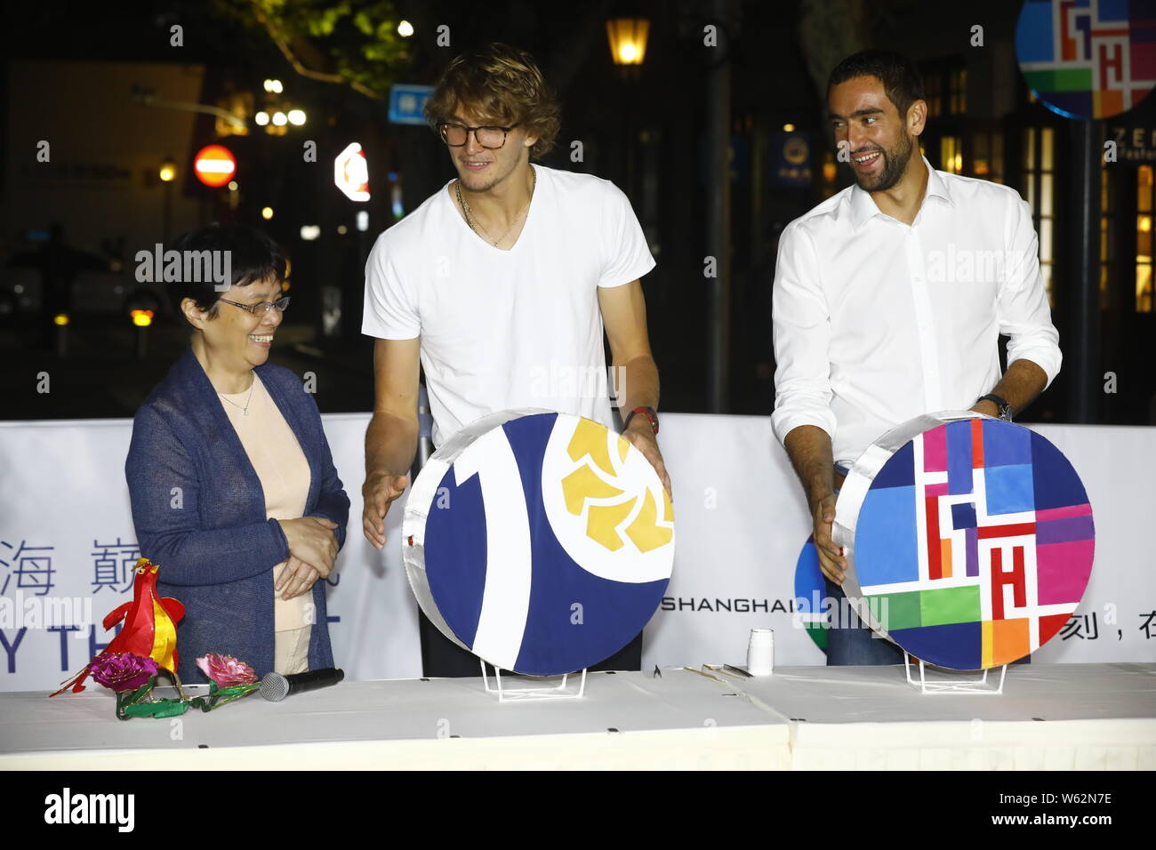 German tennis player Alexander Zverev, left, and Croatian tennis player ...
