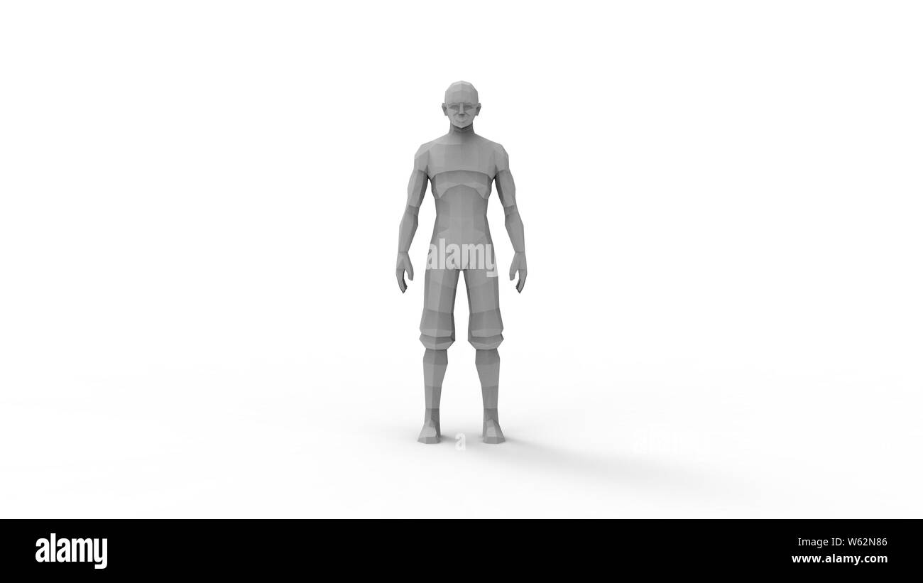 3D rendering of a digital human model isolated in white studio ...