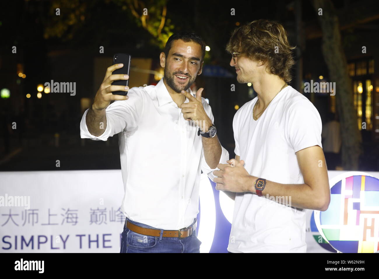 German tennis player Alexander Zverev, right, and Croatian tennis ...