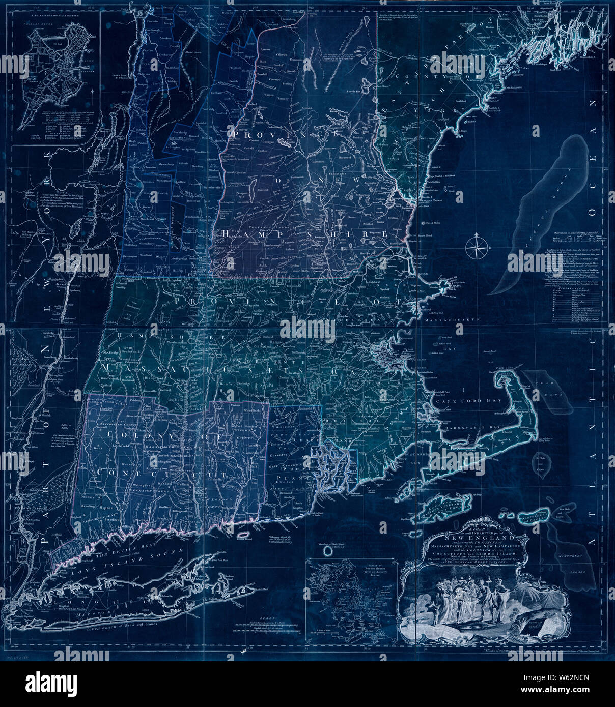 1750 map of england hi-res stock photography and images - Alamy