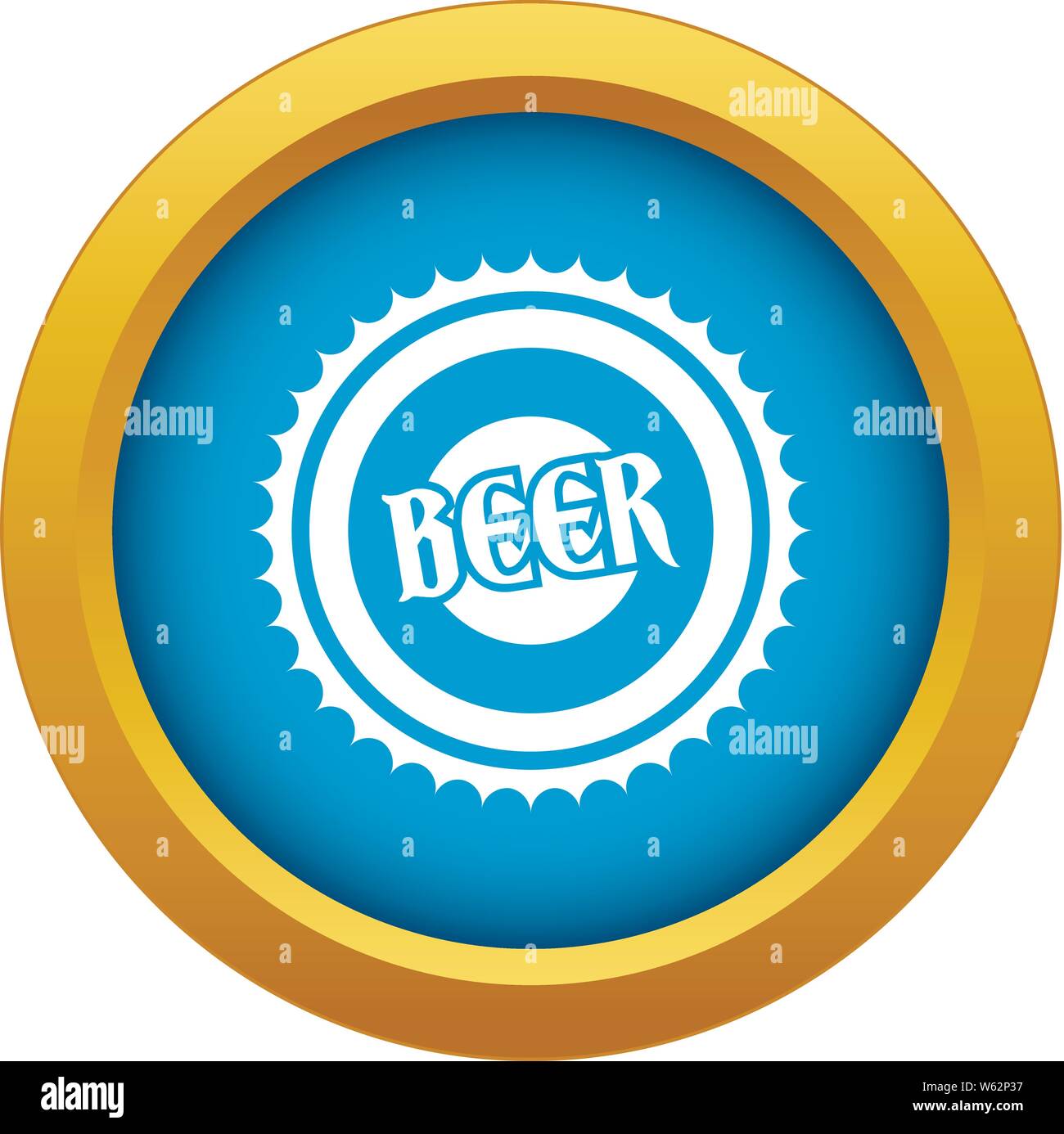 Beer bottle cap icon blue vector isolated Stock Vector Image & Art - Alamy