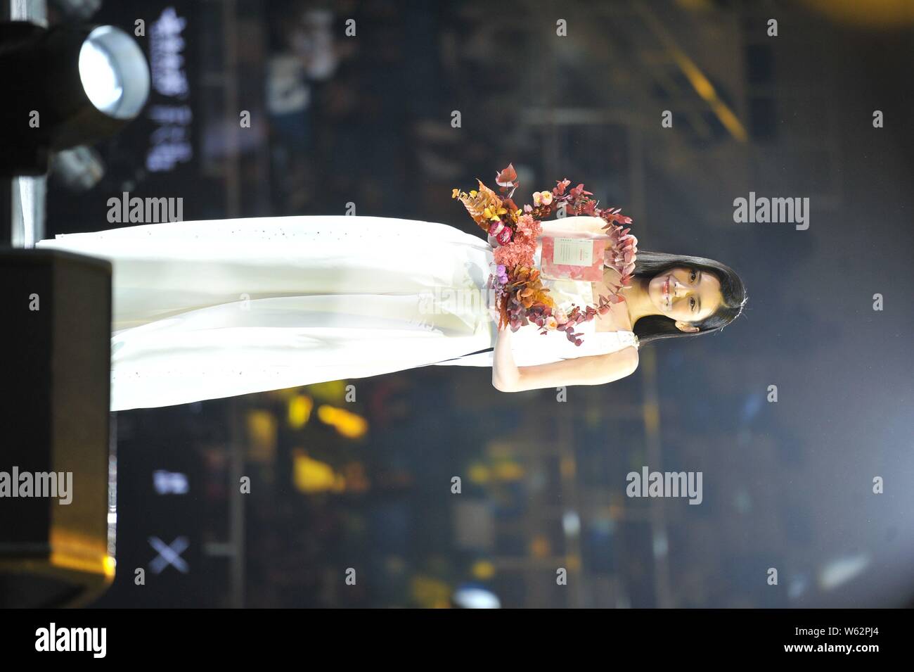 Victoria's Secret Angel and Chinese model Xi Mengyao, better known as Ming Xi, performs during ...
