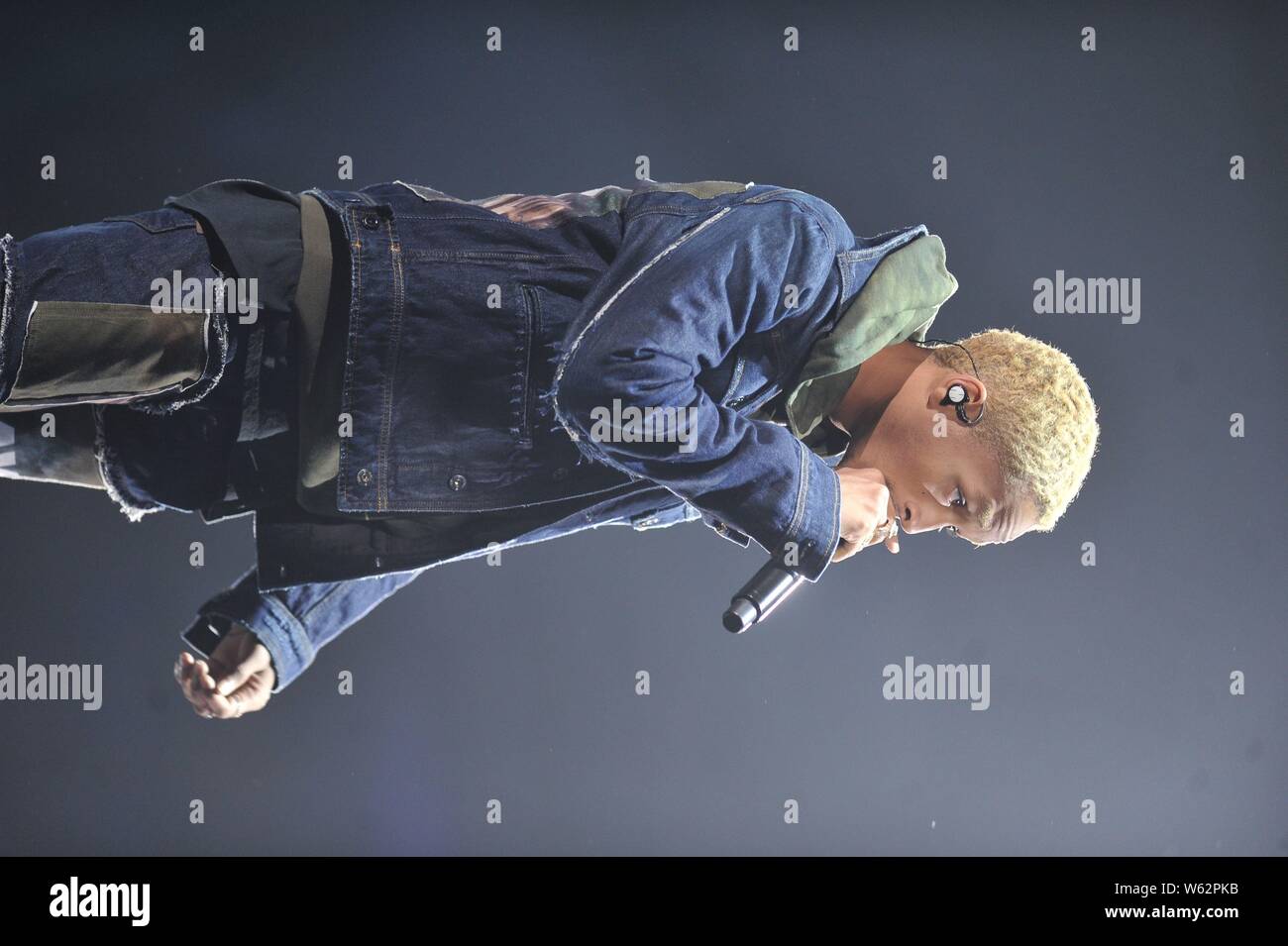 American rapper and actor Jaden Smith performs during the 2018 Tmall Collection Show for Alibaba ...