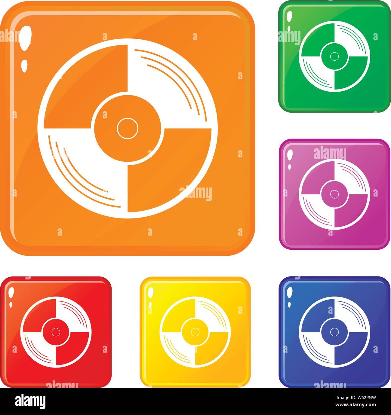Vinyl record icons set vector color Stock Vector Image & Art - Alamy