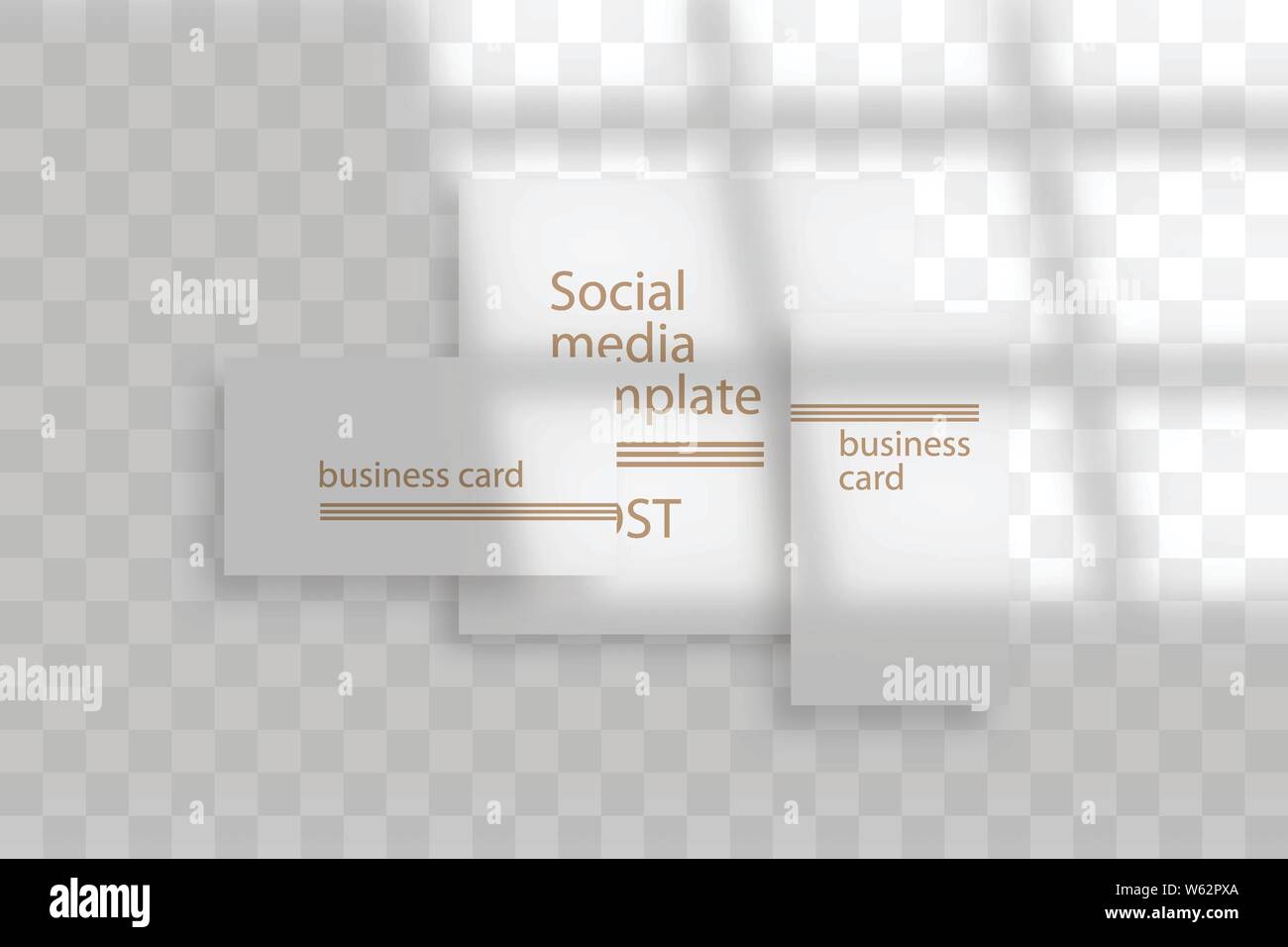 Stationery business branding mockup in realism style with transparent ...