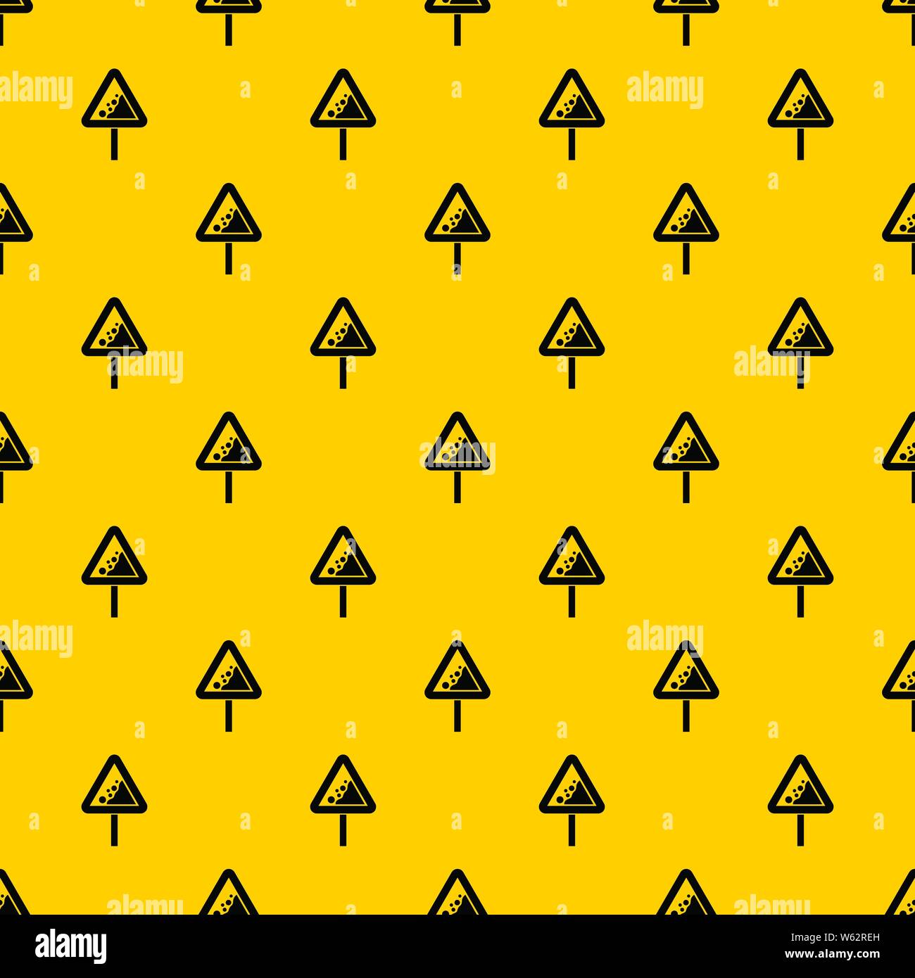 Falling rocks warning traffic sign pattern vector Stock Vector Image ...