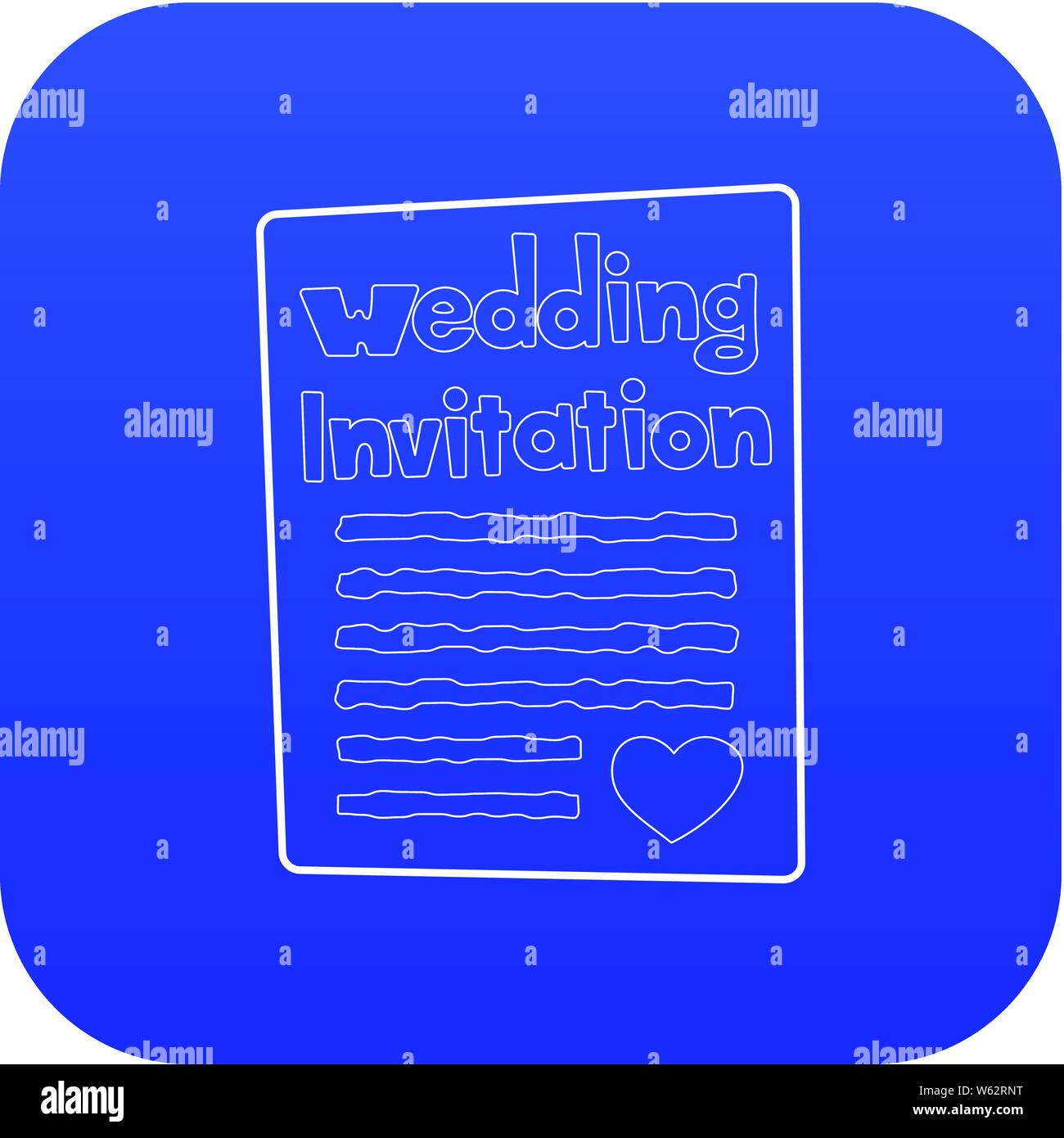Invitation icon blue vector Stock Vector Image & Art - Alamy