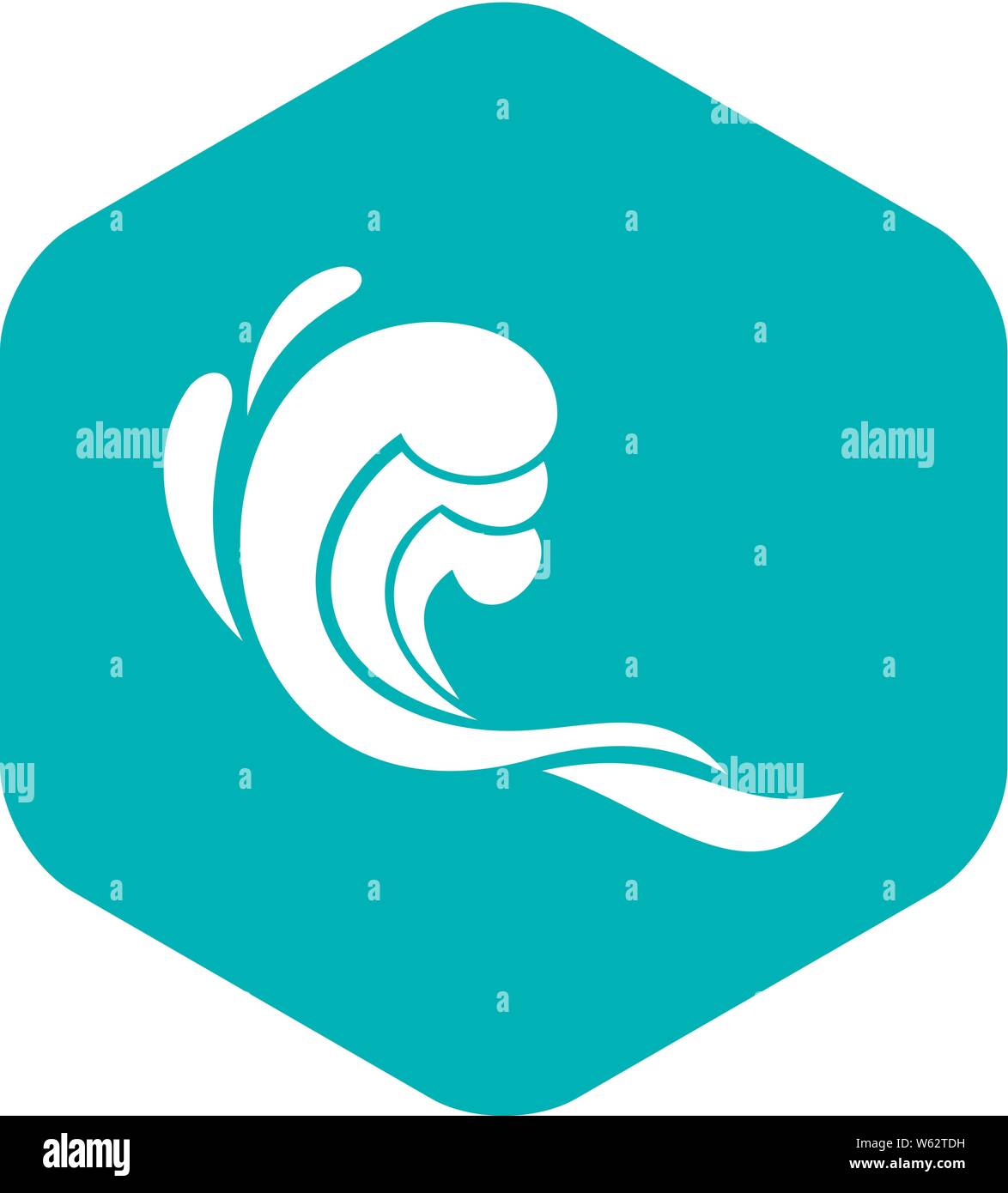 Water wave icon, simple style Stock Vector Image & Art - Alamy