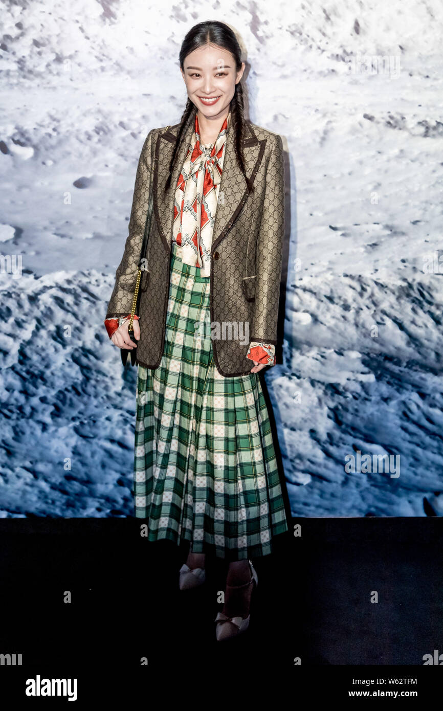 Chinese actress Ni Ni arrives for a promotional event by Gucci in ...