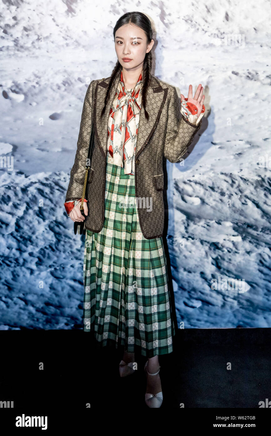 Chinese actress Ni Ni arrives for a promotional event by Gucci in ...