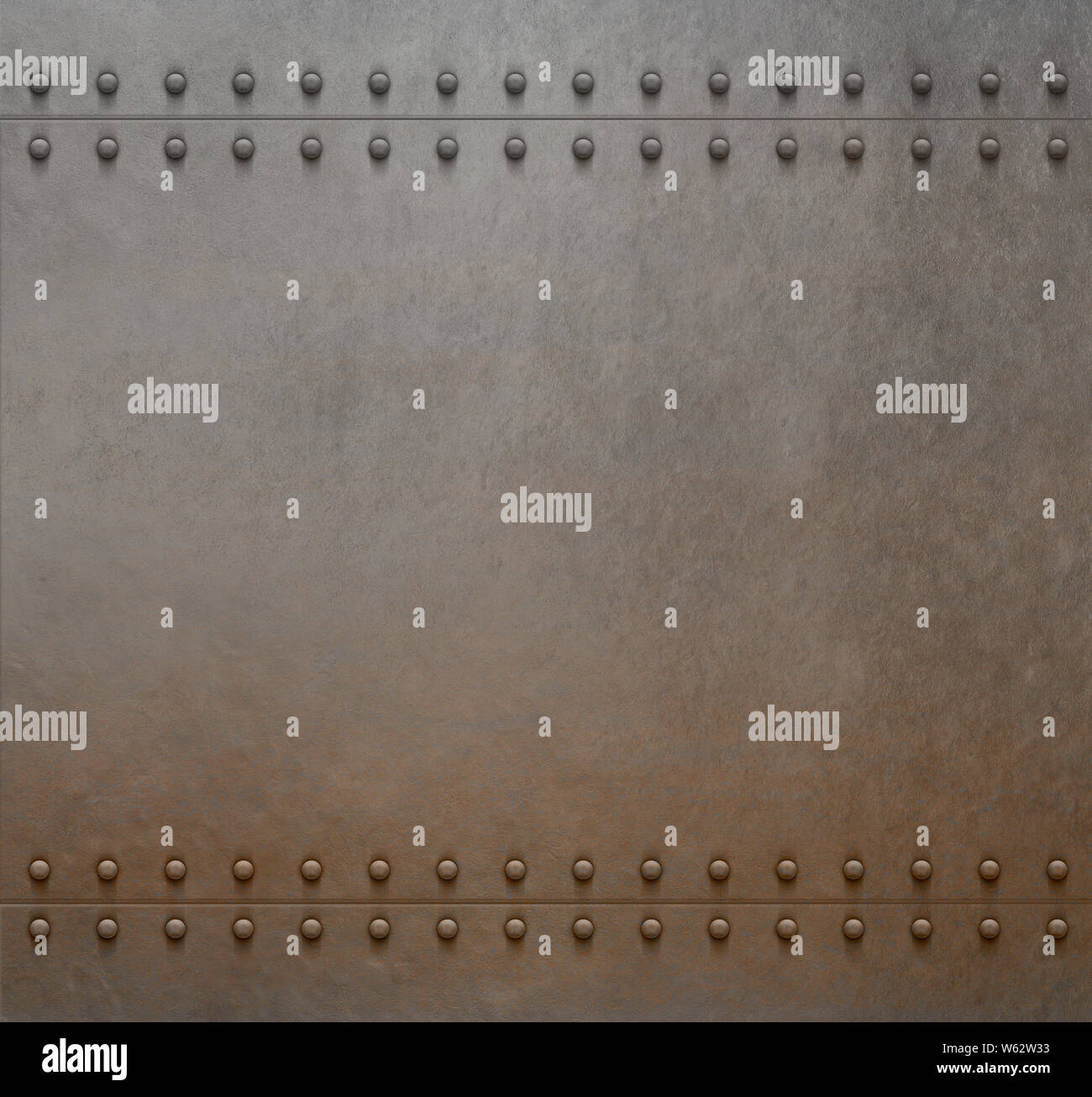 rustic plate with rivets metal background 3d illustration Stock Photo ...