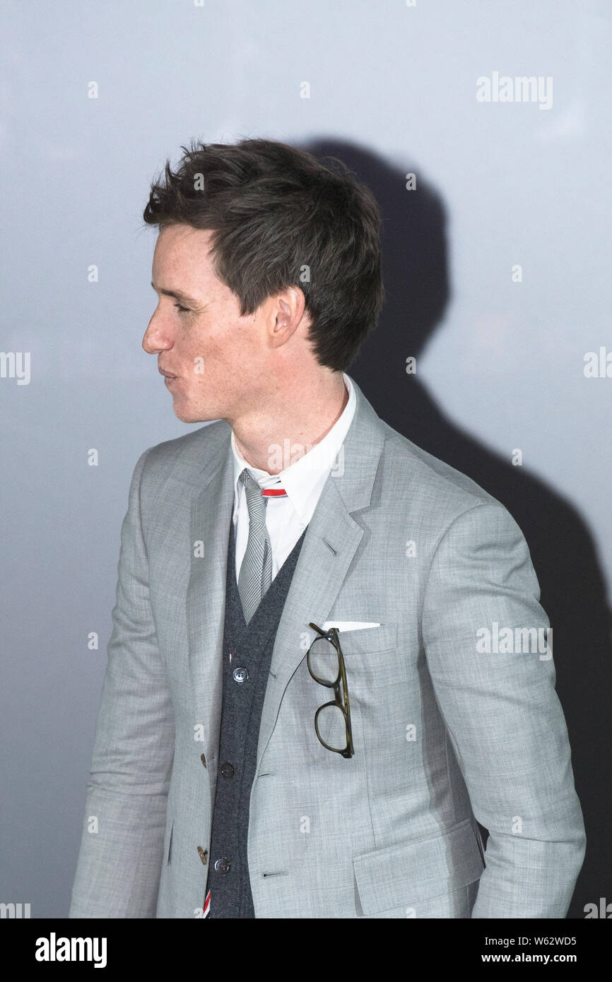 English actor Eddie Redmayne attends a fan meeting event for the movie ...