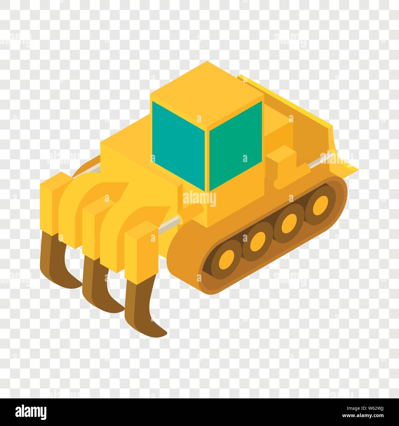 Yellow bulldozer icon, isometric 3d style Stock Vector Image & Art - Alamy