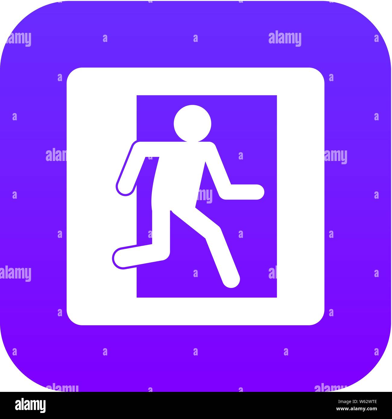 Fire exit sign icon digital purple Stock Vector Image & Art - Alamy