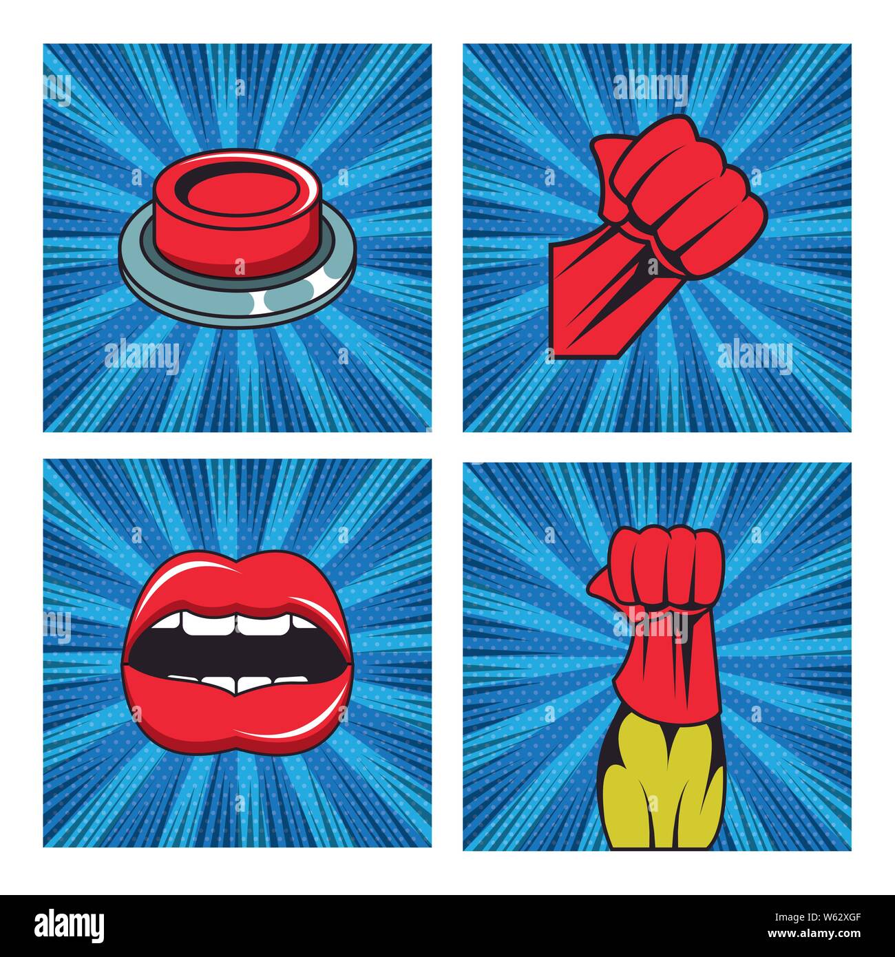 Pop art cartoon fist Cut Out Stock Images & Pictures - Alamy