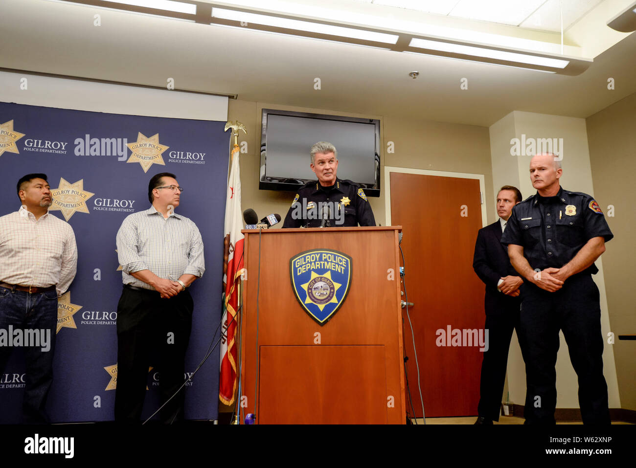 Gilroy, California, USA. 30th July, 2019. Gilroy Chief of Police, Scot ...
