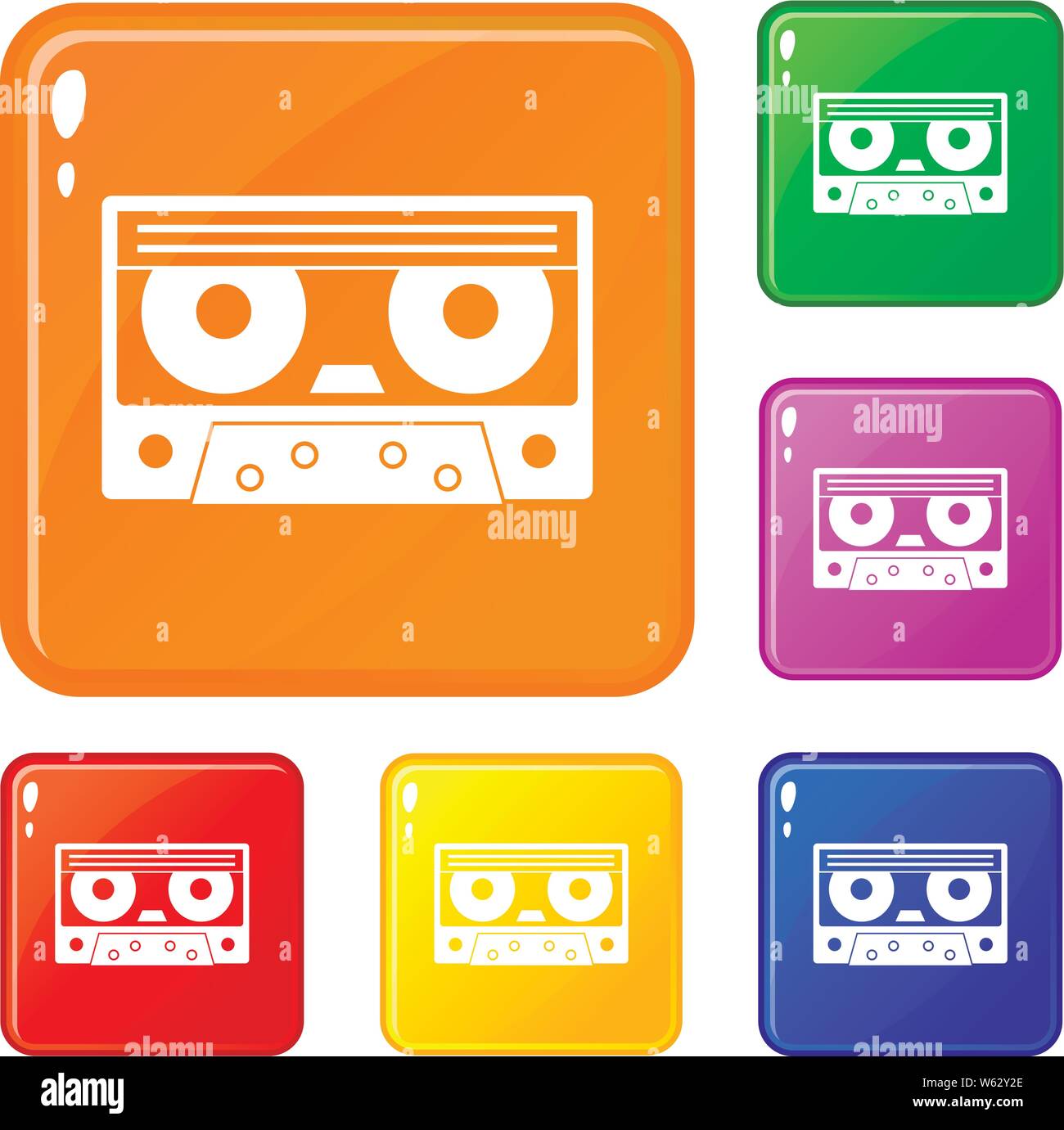 Audio cassette tape icons set vector color Stock Vector Image & Art - Alamy