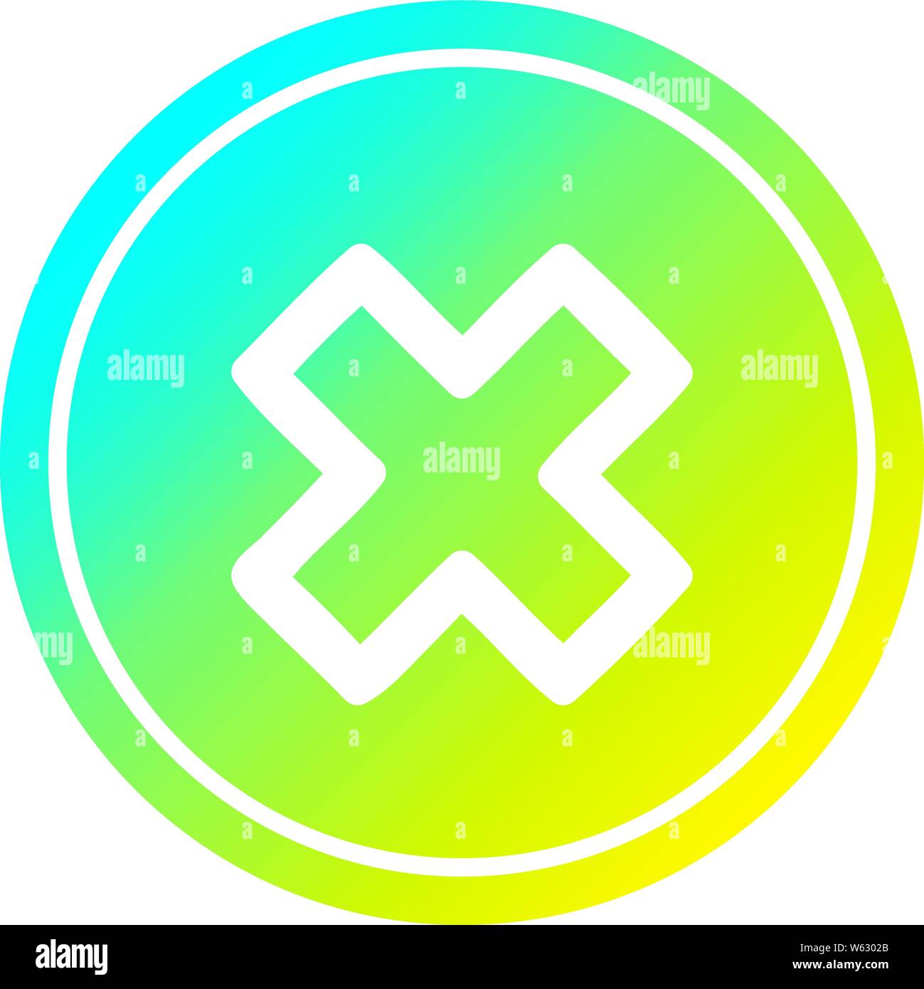 multiplication sign circular icon with cool gradient finish Stock ...
