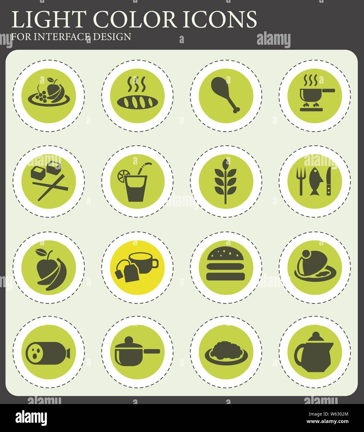 food and kitchen web icons for user interface design Stock Vector Image ...