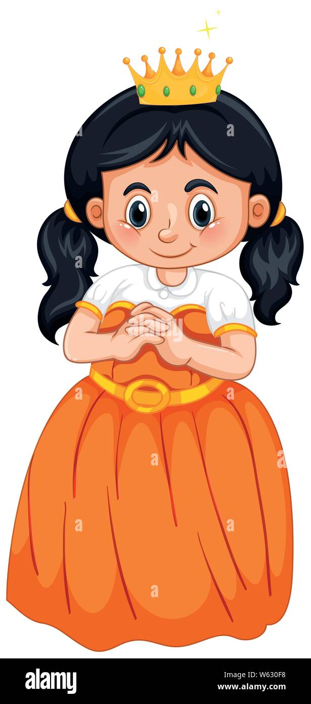 Adorable girl on isolated white background - princess theme ...