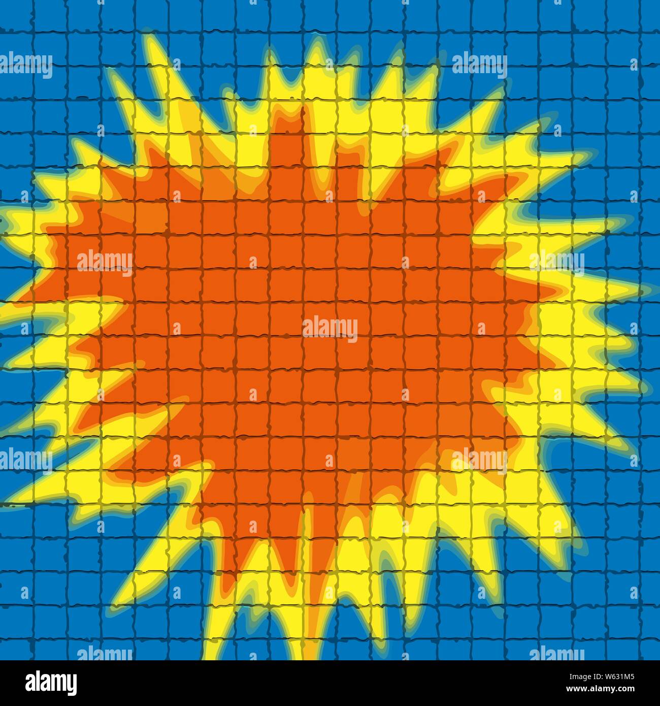 Color panel. An explosion on a blue background. for design and ...