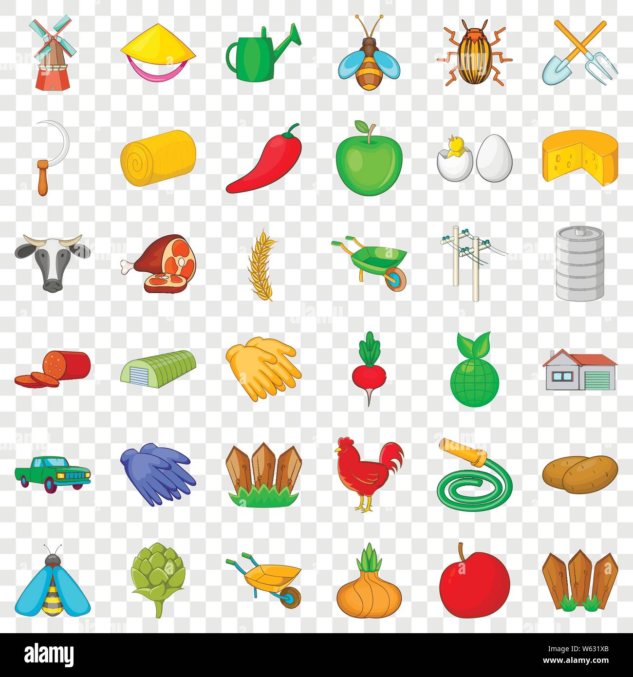 Ground icons set, cartoon style Stock Vector Image & Art - Alamy