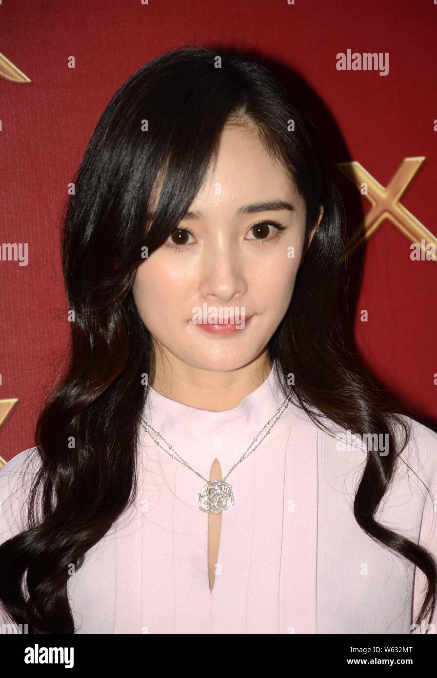 Chinese actress Yang Mi attends a promotional event for LUX in Shanghai ...