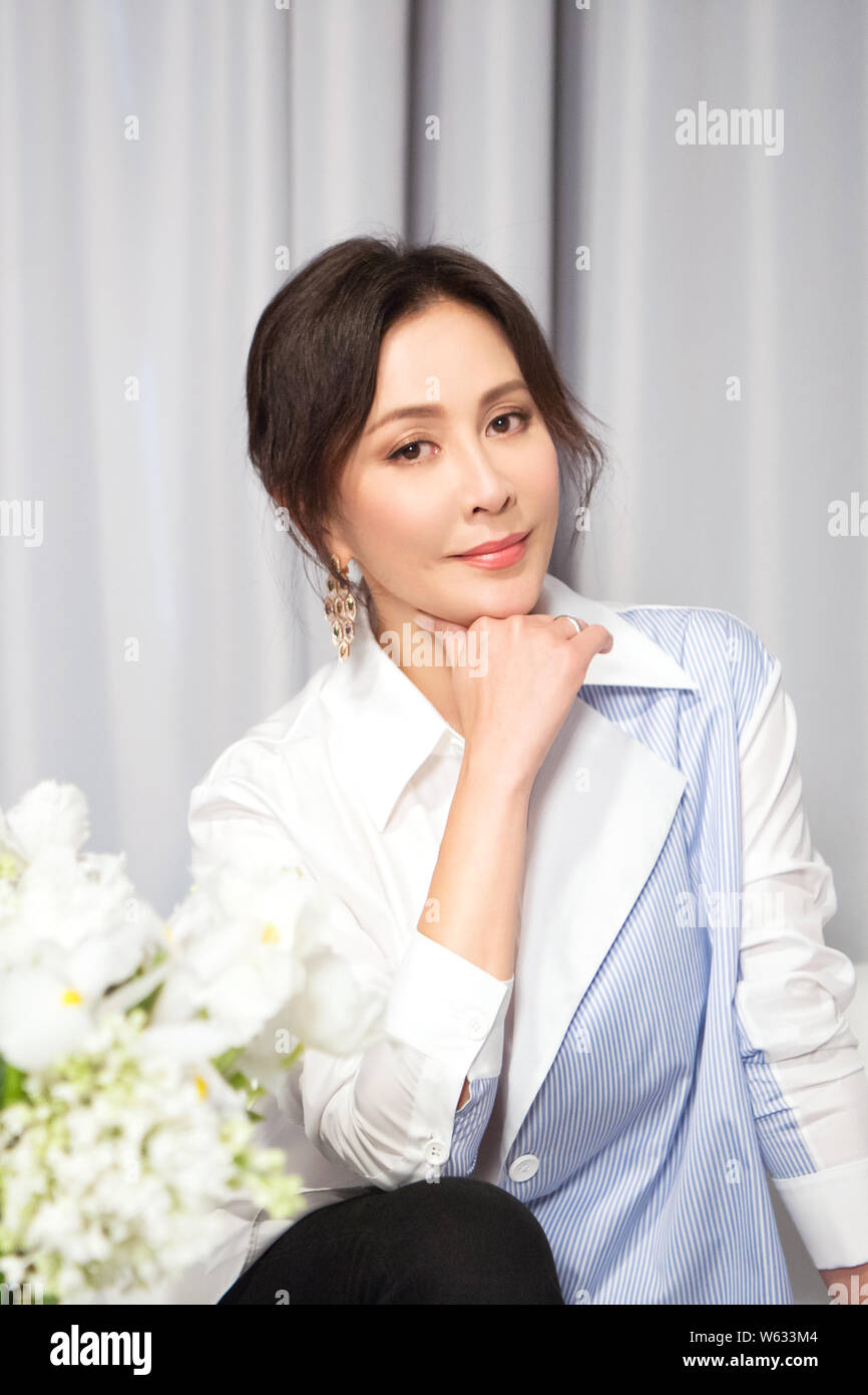 Hong Kong actress Carina Lau poses for portrait photos during an ...