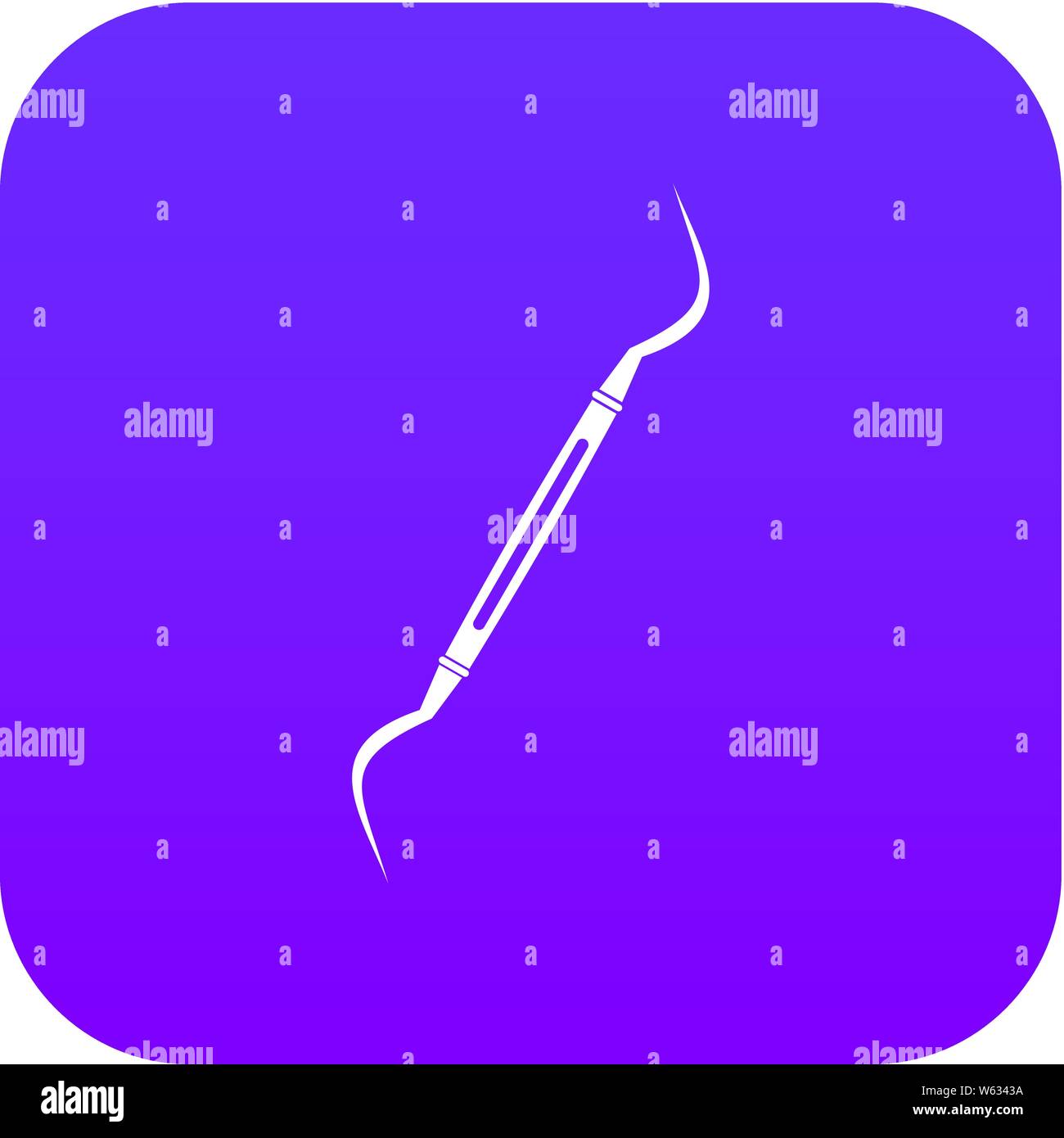 Dental instrument, probe icon digital purple Stock Vector Image & Art ...
