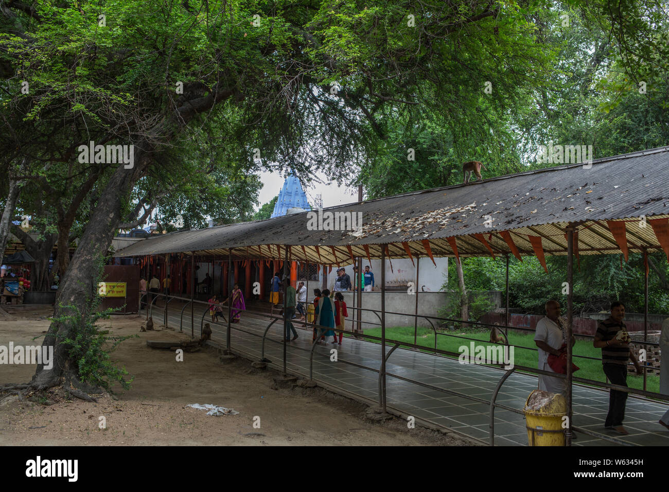 The entrance to the Sankat Mochan Hanuman Temple in Varanasi on a ...