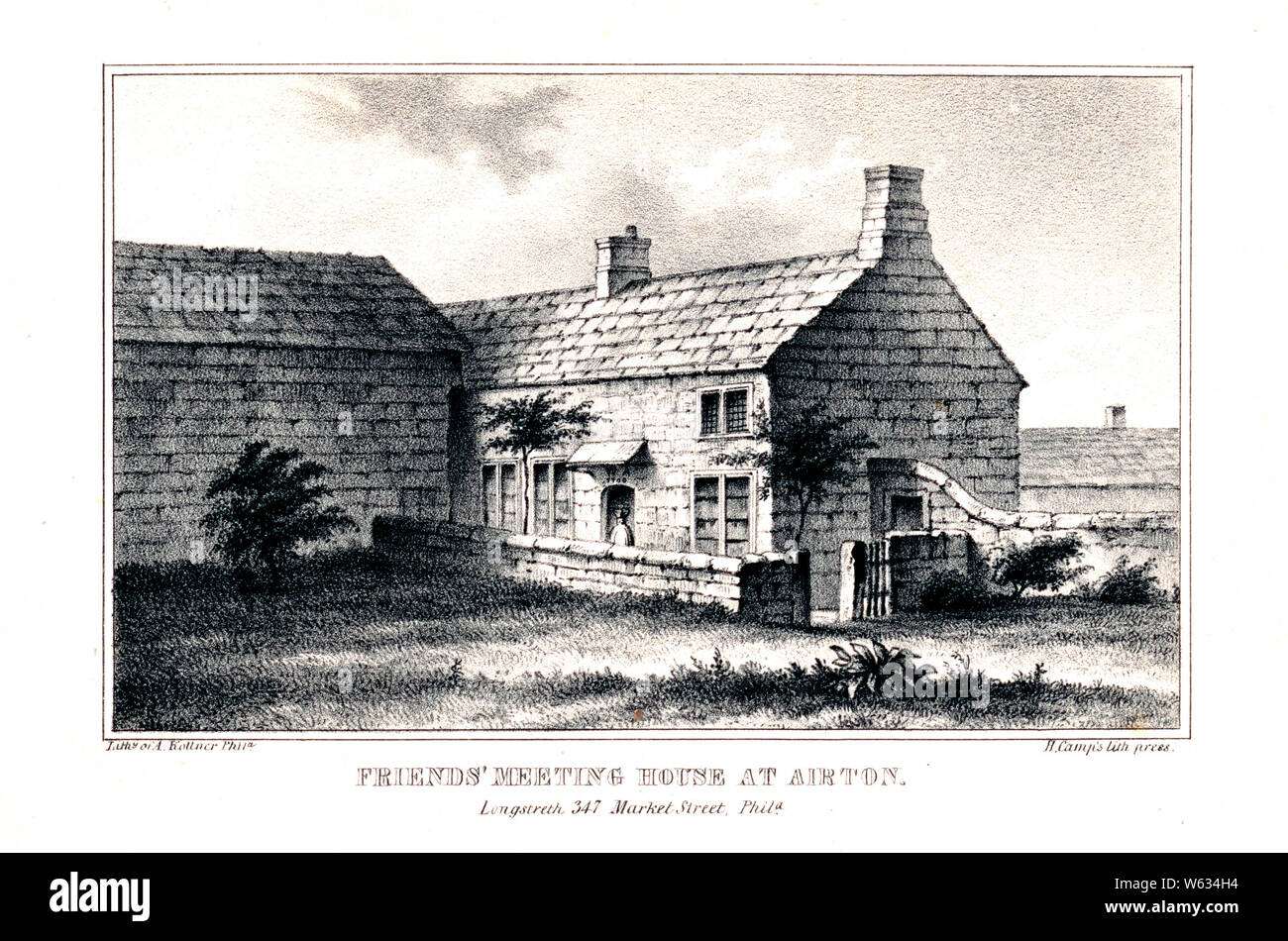 Print shows the Friends' meeting house at Airton, North Yorkshire ...
