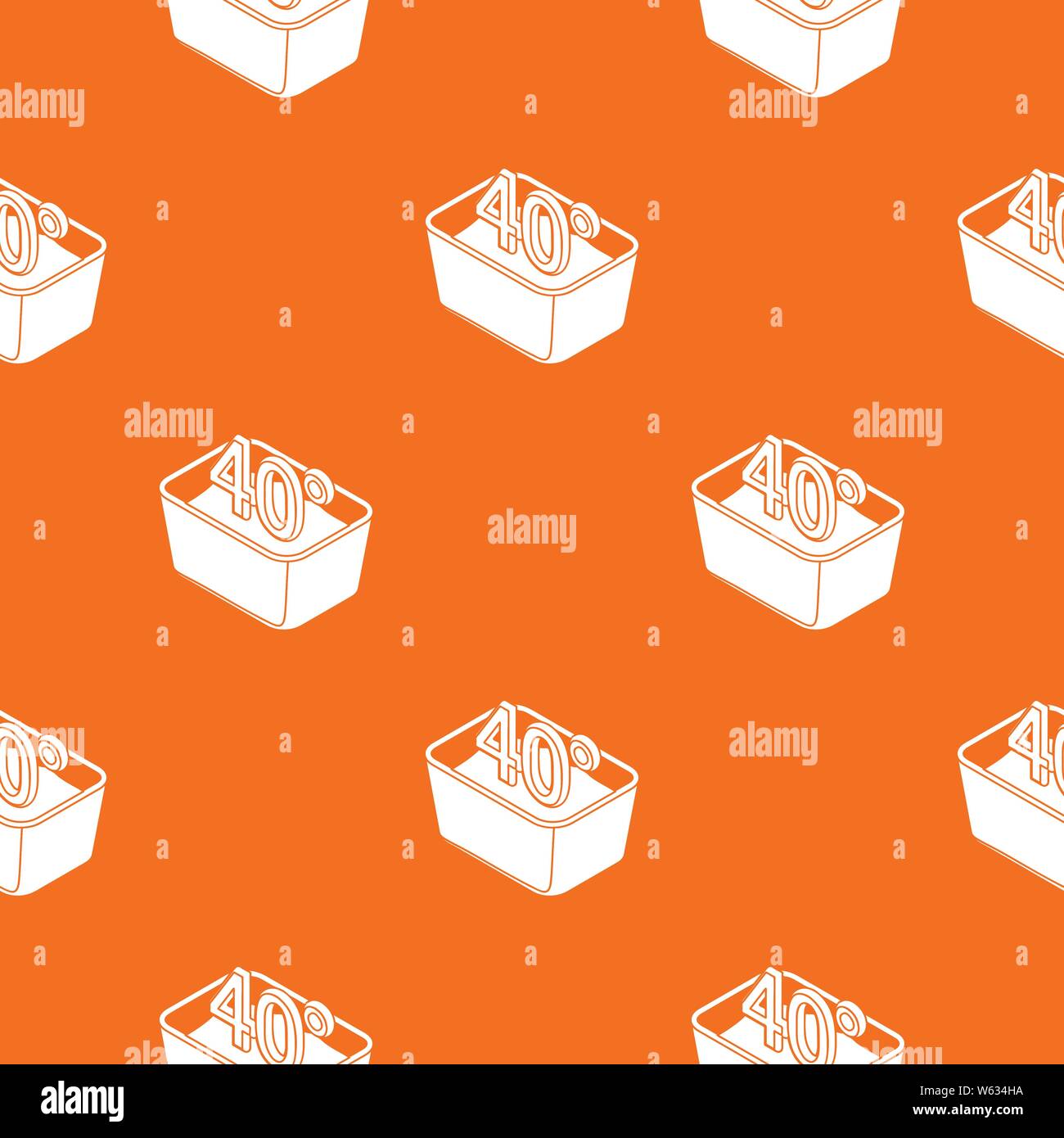 Hand wash 40 degrees celsius pattern vector orange Stock Vector Image ...