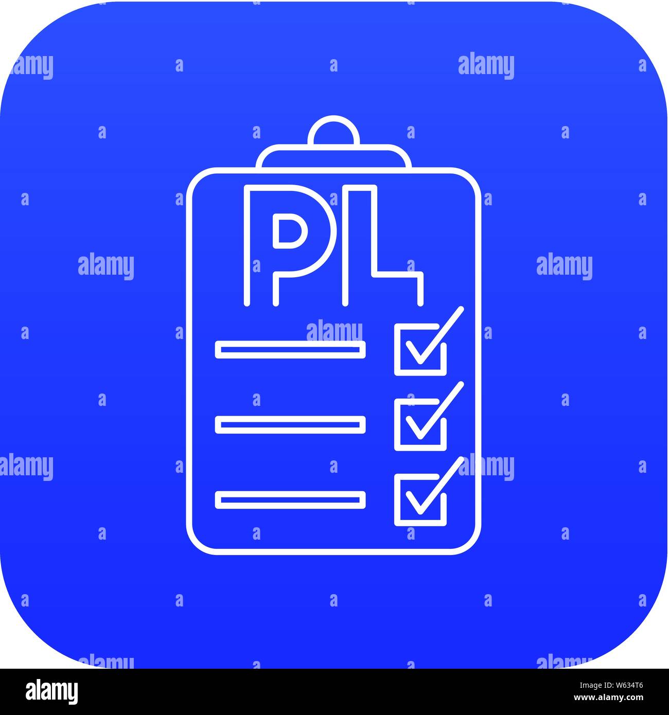 Clipboard with PL icon blue vector Stock Vector Image & Art - Alamy