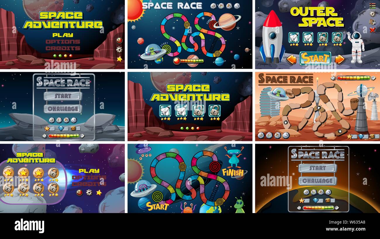 Set of space games illustration Stock Vector Image & Art - Alamy