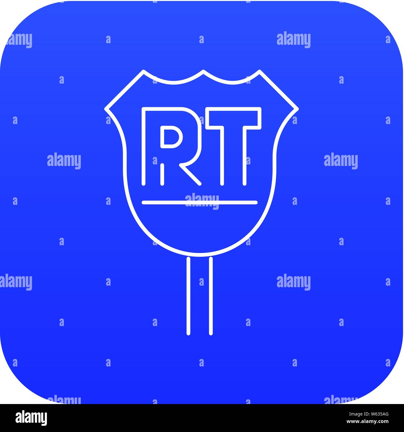 RT sign icon blue vector Stock Vector Image & Art - Alamy