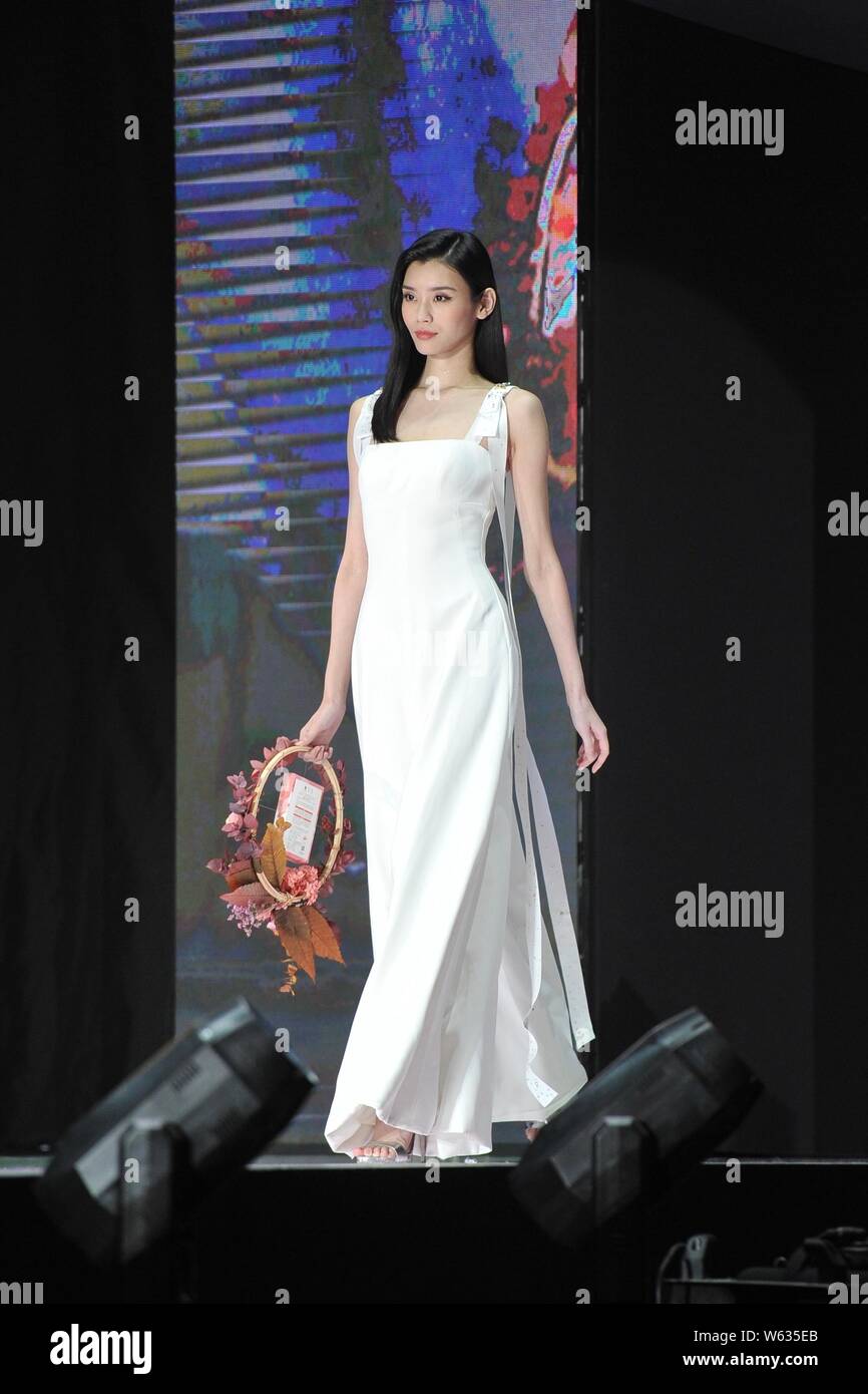 Victoria's Secret Angel and Chinese model Xi Mengyao, better known as Ming Xi, performs during ...