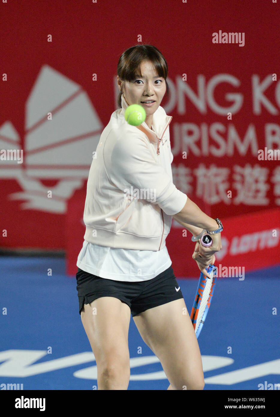 Retired Chinese tennis star Li Na is pictured at a celebrity exhibition ...