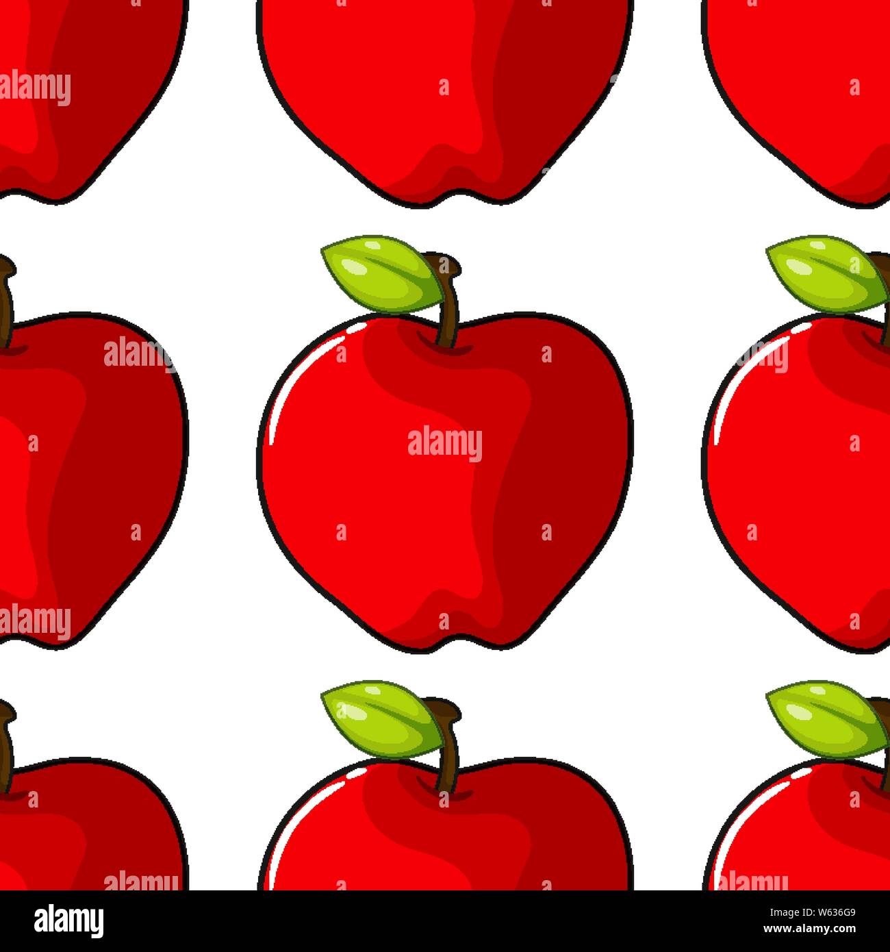 Seamless pattern tile cartoon with apples illustration Stock Vector ...