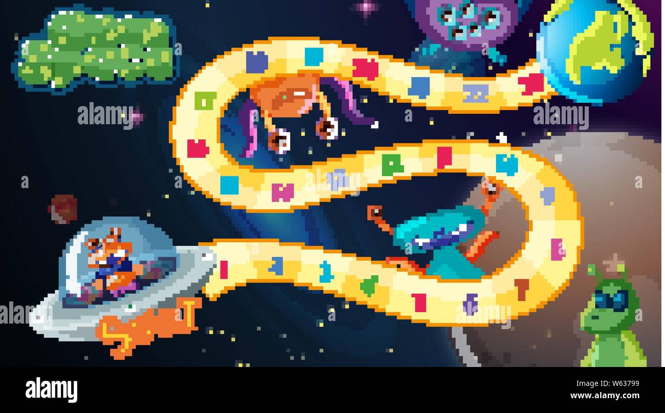 Alien Space board game illustration Stock Vector Image & Art - Alamy