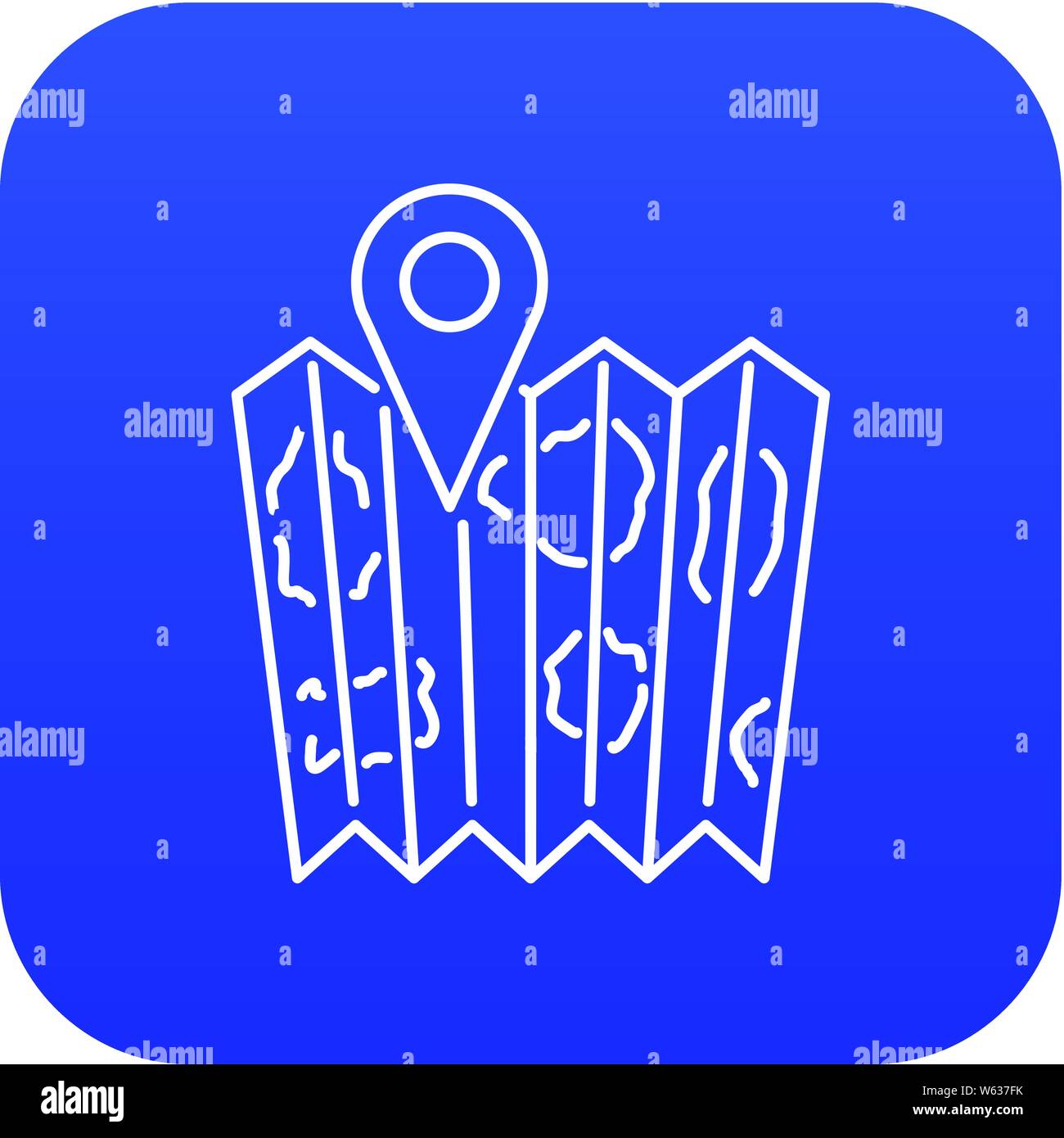 Pin on the map icon blue vector Stock Vector Image & Art - Alamy