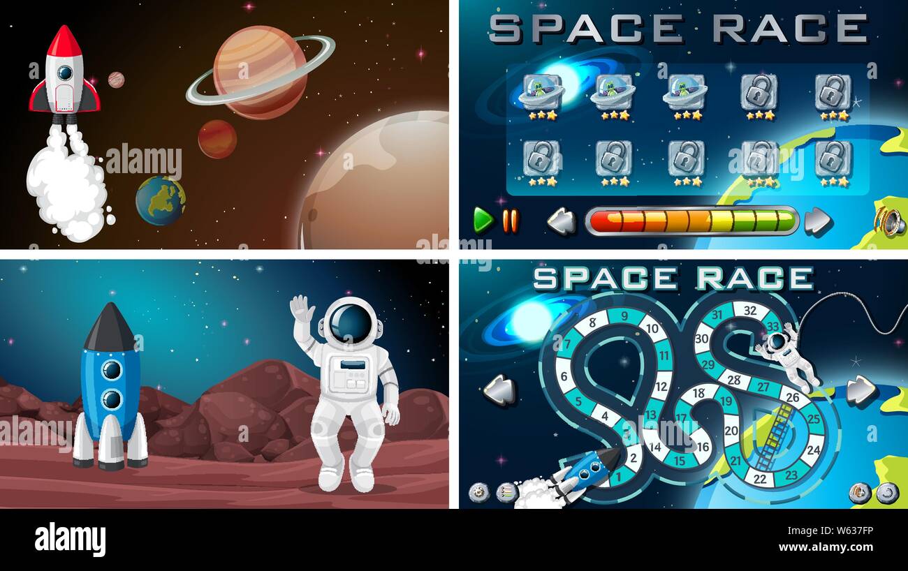 Set of space games illustration Stock Vector Image & Art - Alamy
