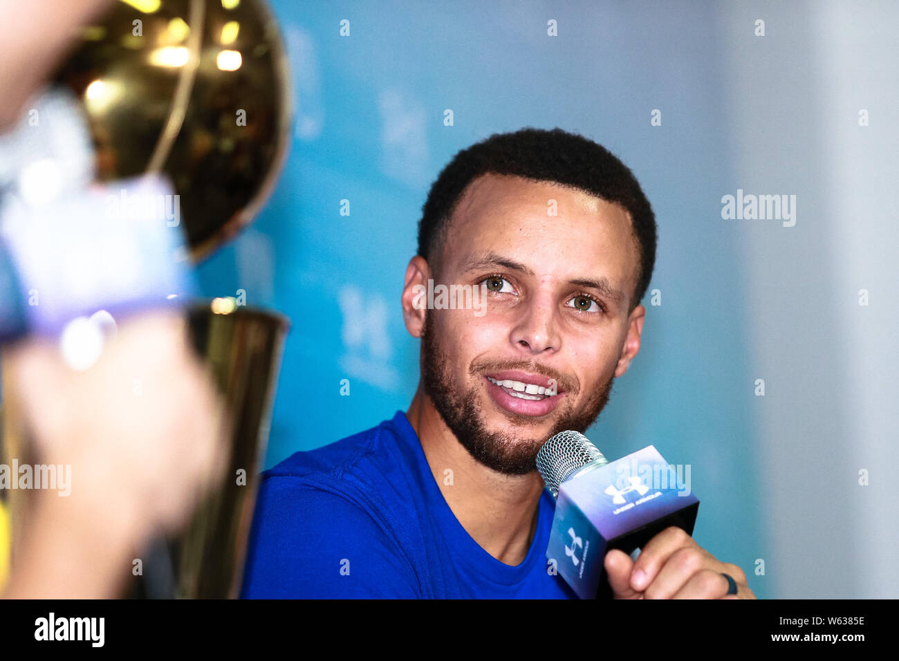 NBA star Stephen Curry of Golden State Warriors is pictured at an ...