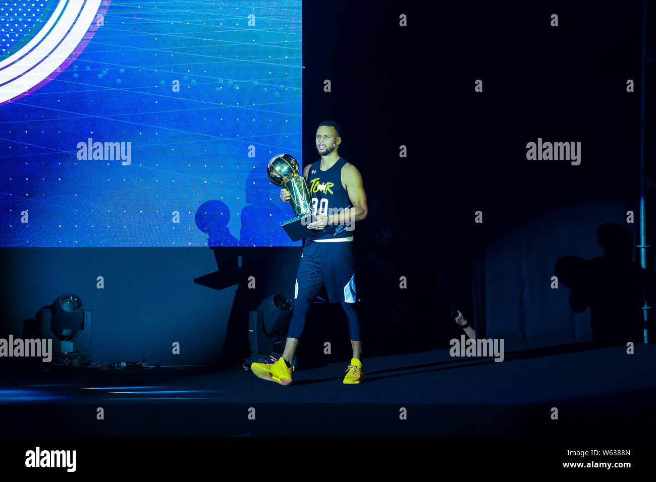 NBA star Stephen Curry of Golden State Warriors attends a fan meeting ...