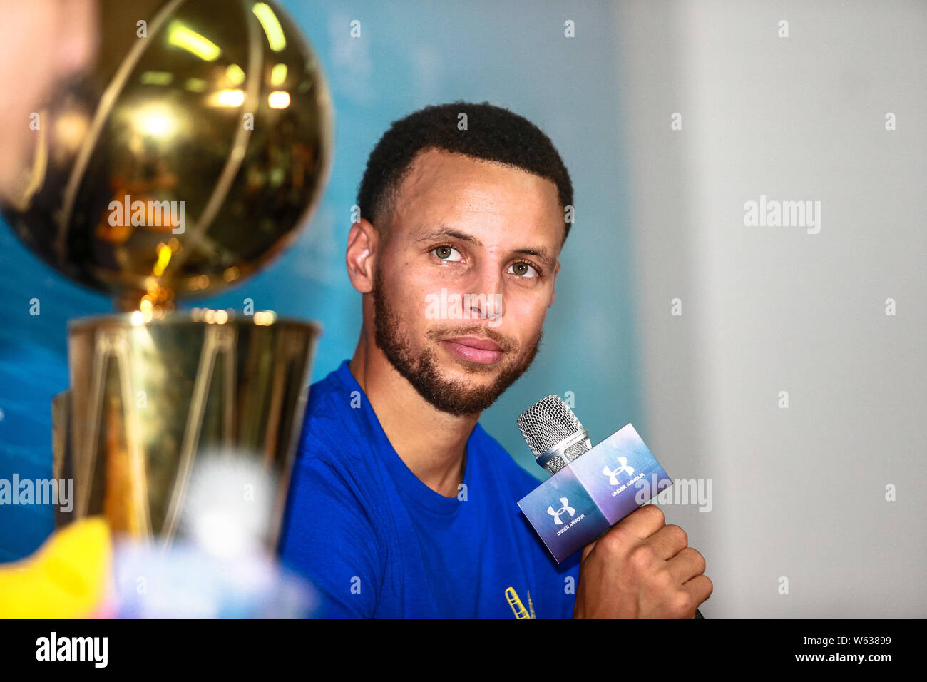 NBA star Stephen Curry of Golden State Warriors is pictured at an ...