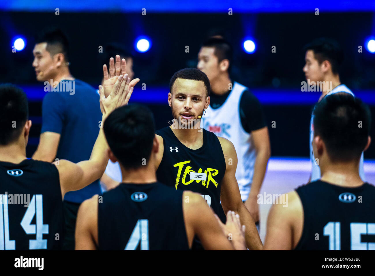 NBA star Stephen Curry of Golden State Warriors attends a fan meeting ...