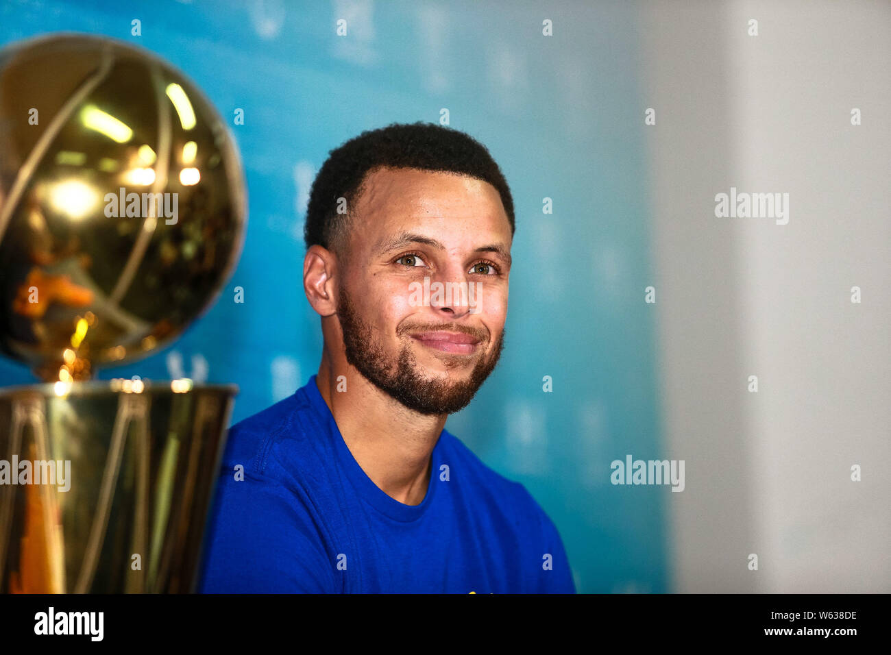 NBA star Stephen Curry of Golden State Warriors is pictured at an ...
