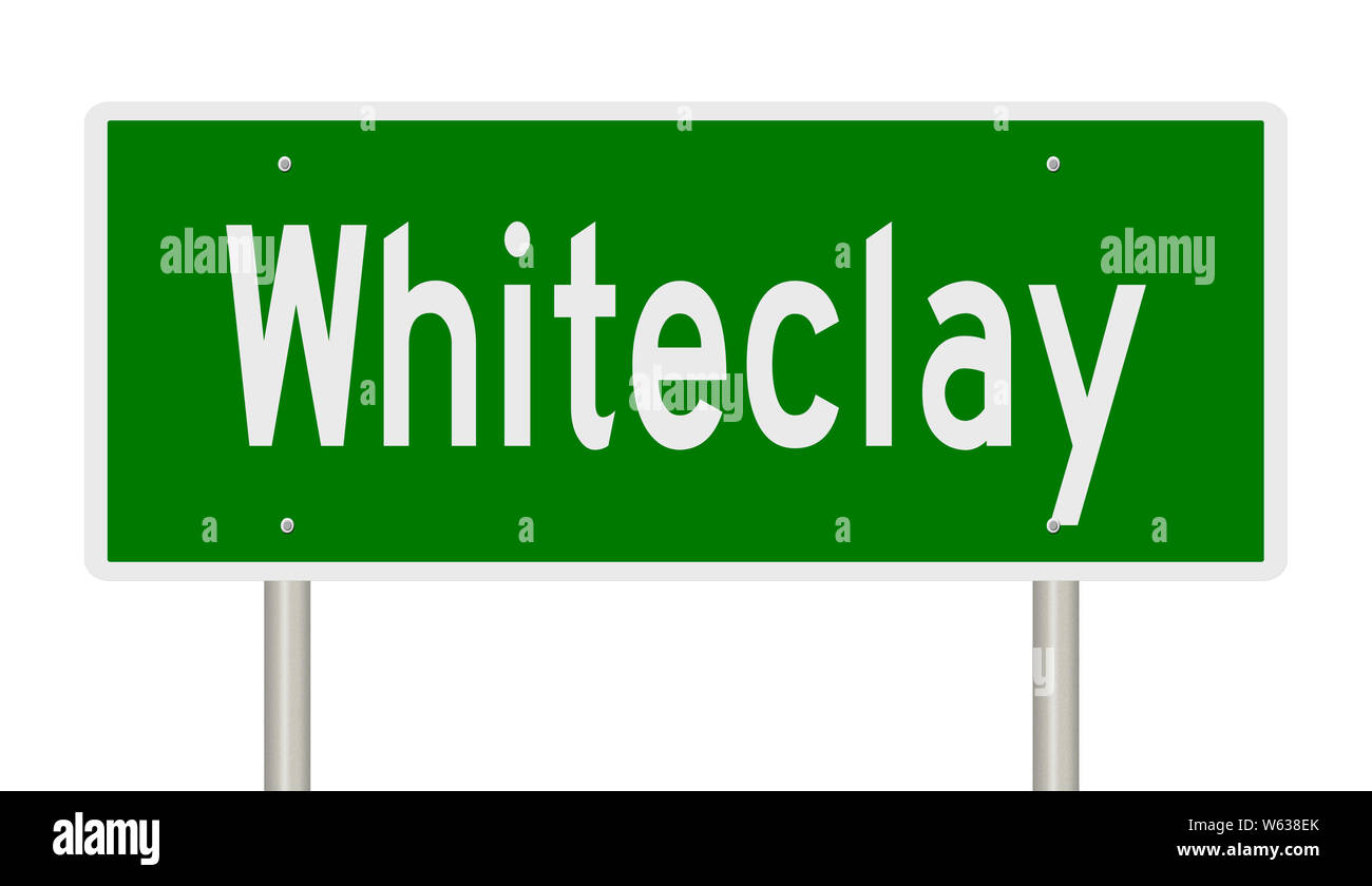 Rendering of a green highway sign for Whiteclay Nebraska Stock Photo ...