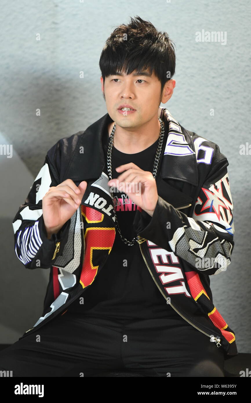 Taiwanese singer and actor Jay Chou receives an interview for variety ...