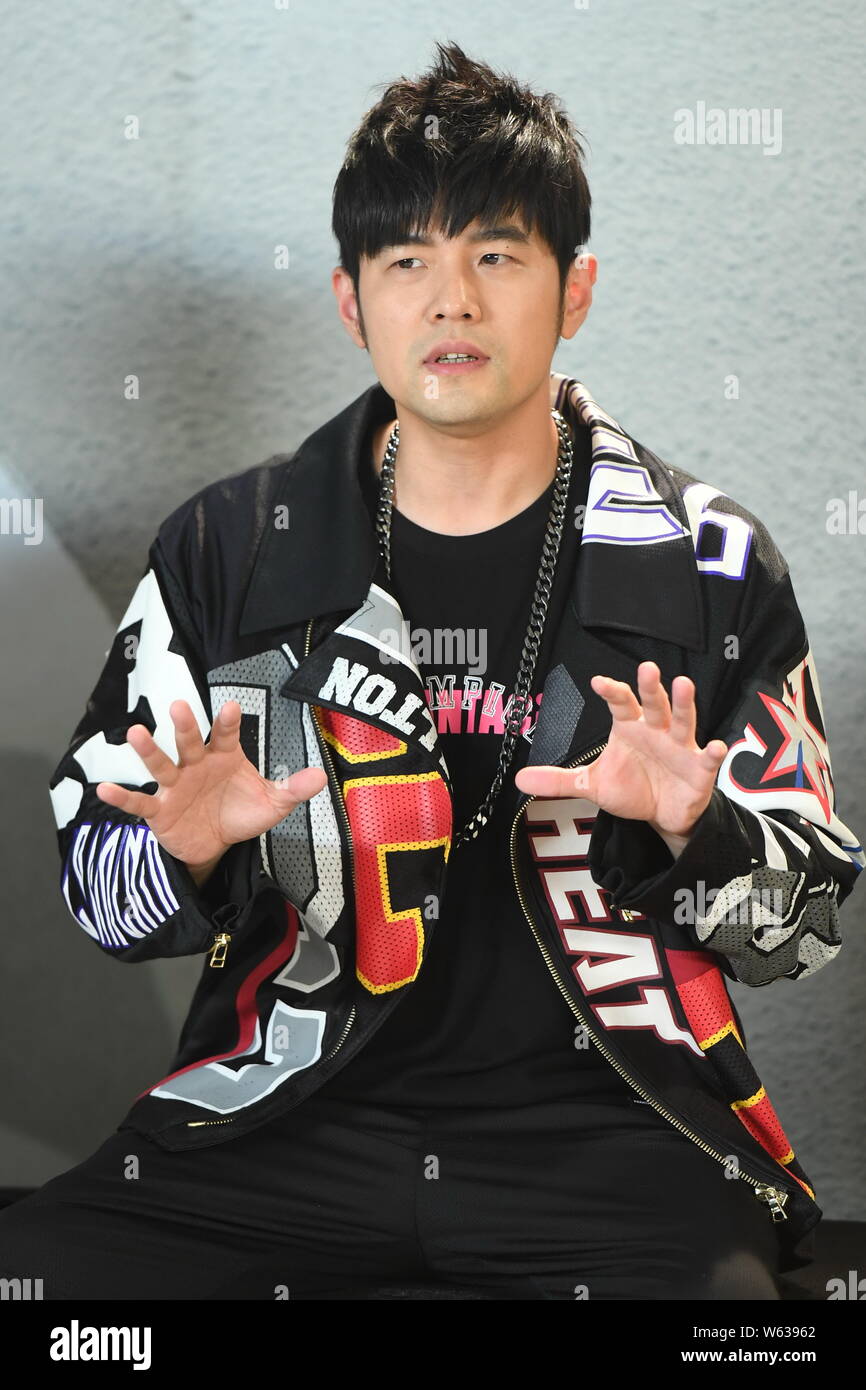 Taiwanese singer and actor Jay Chou receives an interview for variety ...